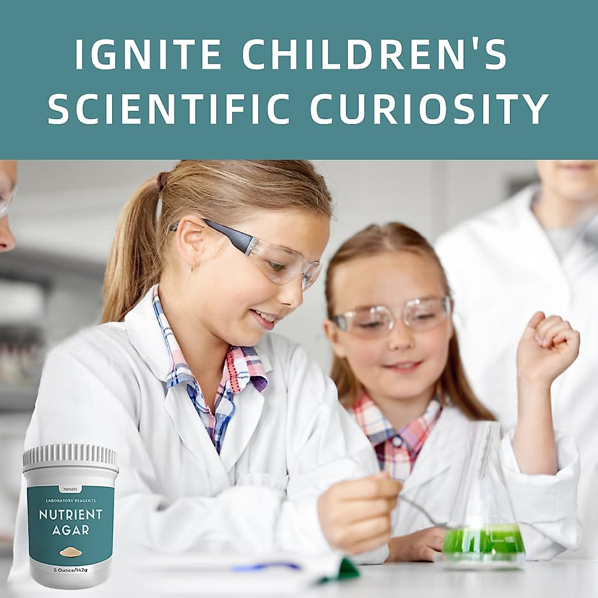 142 Grams Nutrient Agar Powder, Makes Over 210 to 280 Agar Petri Dishes, Easy to Use, Suitable for Scientific Research, Educational Experiments or Detection of Microbial Pollutants