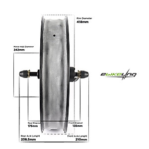 EBIKELING Waterproof Ebike Conversion Kit for Electric Bike 20" Fat Front Wheel Electric Bicycle Hub Motor Kit