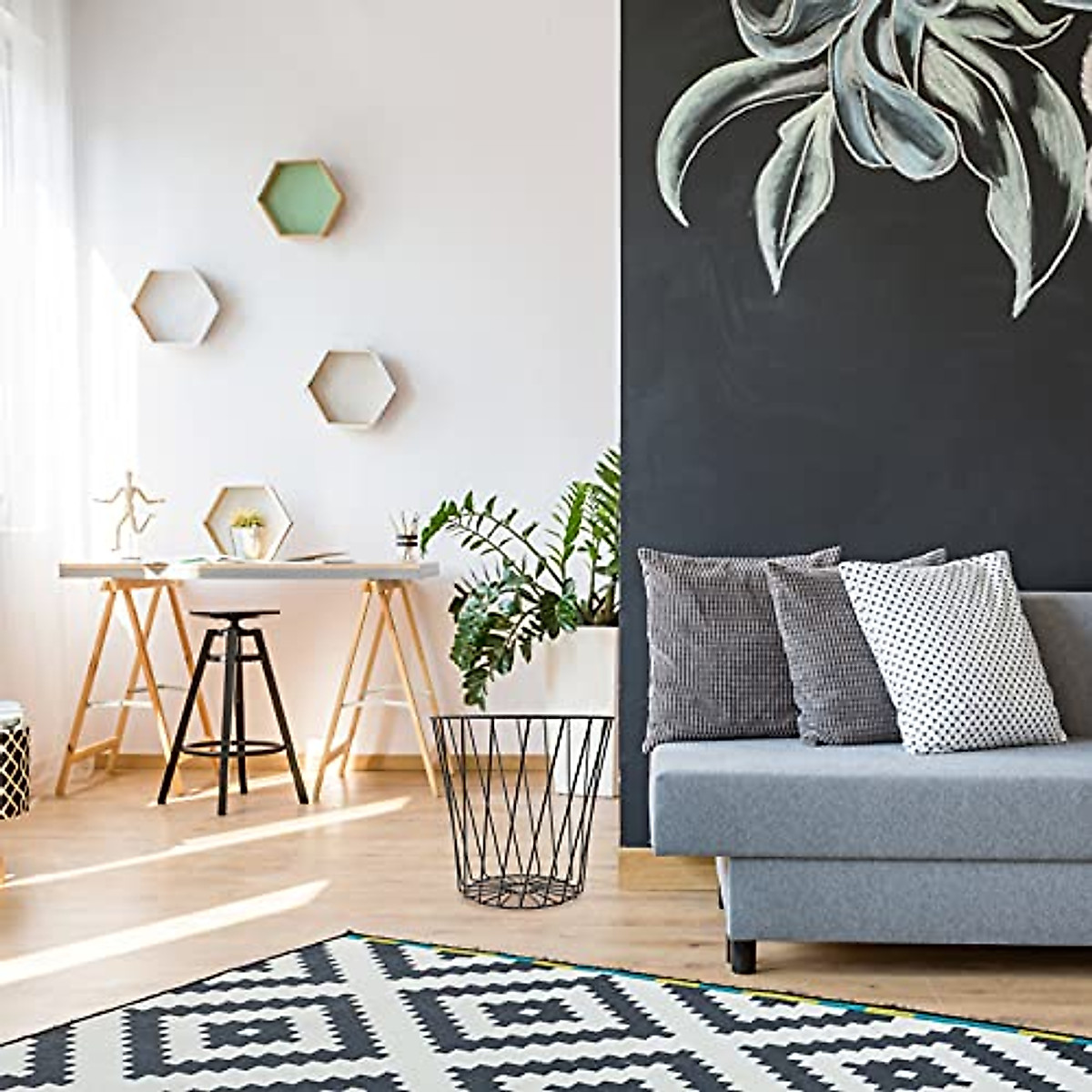 Zerodeko Mesh Wire Garbage Can Black: Litter Trash Bin Round Open Top Wastebasket Home Office Rubbish Trash Basket Recycling Bins