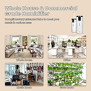 Humidifier Large Room Home Bedroom 2000 sq.ft.16L/4.2Gal Whole House Humidifiers with Extension Tube & 4 Speed Mist, Cool Mist Humidifier with 360°Nozzle for Plant Office Commercial Greenhouse