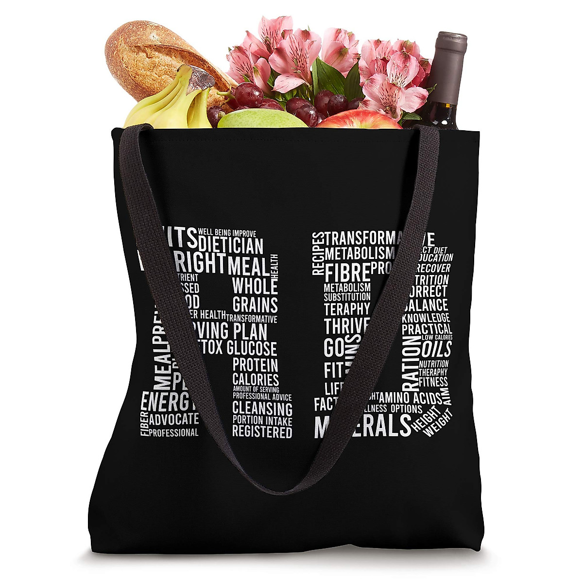 RD Words Registered Dietitian Dietician Nutrition Food Gift Tote Bag