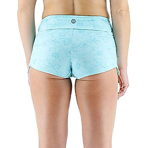 TYR Women's Standard Della Boyshort for Swimming, Yoga, Fitness, and Workout, Teal, Small