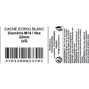 5x HEX NUT COVER CAP M4 TO M30 PROTECTION BOLT ROUND HEXAGON DOME WHITE SCREW HEAD CAR PLASTIC (Diameter M14 / Hex 22mm)