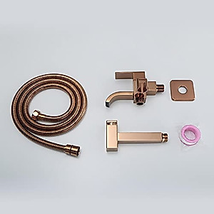MINJING Handheld Bidet Sprayer Kit Rose Gold Single Cold Bathroom Tap Dual Function Toilet Bidet Douche Spray for Bathroom, A