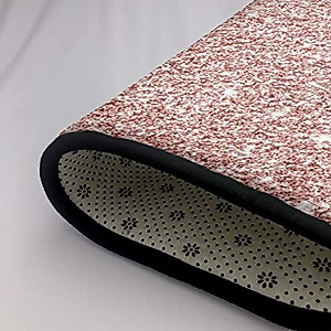 Soft Area Rug for Living Room,Rose Gold Glitter Texture Pink Red Sparkling Shiny Wrapping,Large Floor Carpets Mat Non Slip Washable Luxury Area Runner Rugs for Bedroom Kids Room 4'x6'