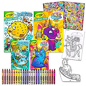 Crayola Coloring Books for Kids Toddlers Crayola Learning Set Bundle - 13 Pc Animal Coloring Activity Books with Crayola Crayons Jumbo and Stickers (Crayola School Supplies)