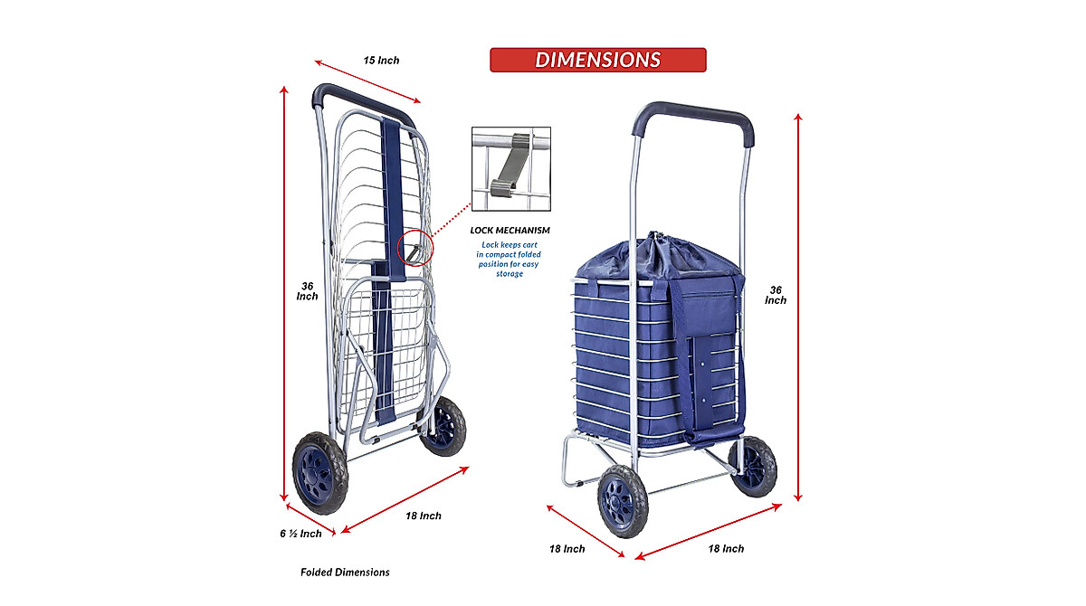 Shop Durable Cruiser Cart with Bag Bundle for Groceries & More