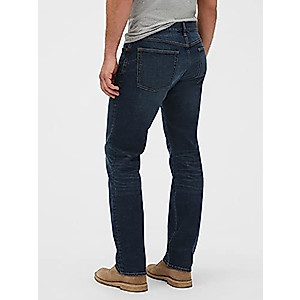 GAP Mens Straight Fit Jeans, Tinted Blue, 40W x 32L US