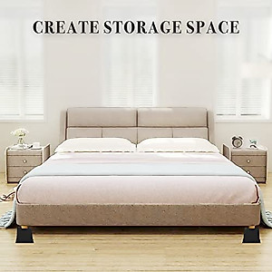 Jeethemy Bed Risers, 6-inch Furniture Risers for Desk/Couch/Sofa/Table and Chair Leg Lifts,Widen and Enlarge The Design Heavy Duty Set of 4, Supports up to 6600 lbs,XL Rectangle Black