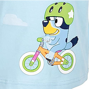 Bluey Bingo Mom Bandit Little Boys Girls 2 Pack Graphic T-Shirt Blue/Gray 6