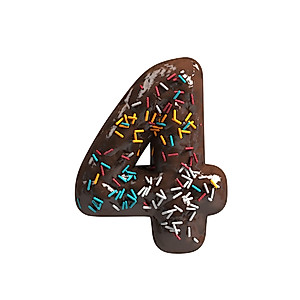 Number Four (4) Cookie Cutter, Premium Food-Grade Stainless Steel, Dishwasher Safe (4)