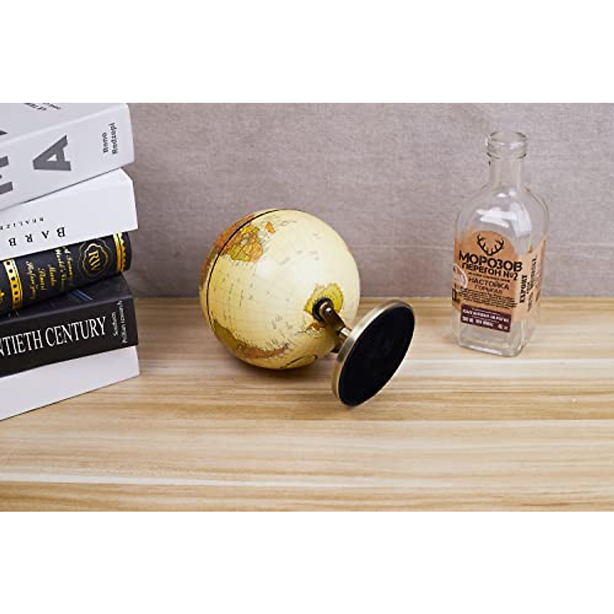 Annova Antique Globe Dia 5.5-inch / 14CM - Educational/Geographic/Modern Desktop Decoration - Stainless Steel Arc and Base - for School, Home, and Office (Antique 5.5“)