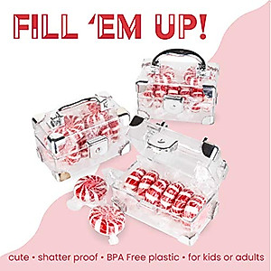 Hammont Treasure Chest Box Shaped Acrylic Candy Boxes - 8 Pack - 2.75"x1.65"x1.57" - Perfect for Weddings, Birthdays, Party Favors and Gifts | Designer Cute Clear Lucite Plastic Treat Containers