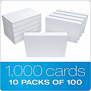 Oxford Blank Index Cards, 4 x 6 Inches, White, 10 Packs of 100 (40)