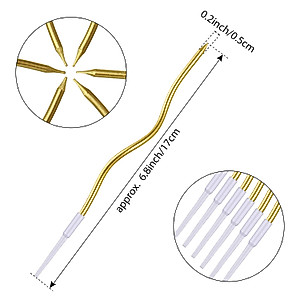 BBTO 48 Pieces Twisty Birthday Candles Spiral Cake Candles with Holders Metallic Cake Cupcake Candles Long Thin Curly Coil Cake Candles for Birthday, Wedding Party and Cake Decoration (Metallic Gold)