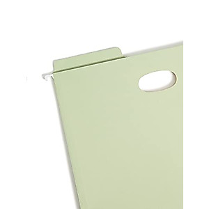 Smead FasTab Hanging Pocket with Full-Height Gusset, 3-1/2" Expansion, 1/3-Cut Built-in Tab, Letter Size, Moss, 9 per Box (64222)