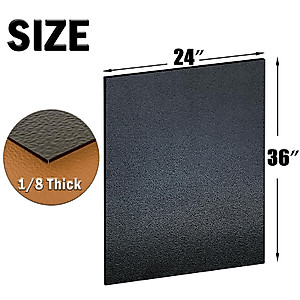 ABS Plastic Sheet 1/8 Inch Thick 24" x 36" (2-Pack)，Black Rigid Moldable Panel with Different Surfaces (Textured Front & Smooth Back) 0.125" Thick for Structural Parts and DIY Home Decor, etc.