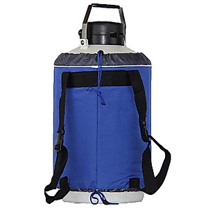 U.S.SOLID 10L Cryogenic Container Liquid Nitrogen LN2 Tank Dewar with Straps 6 Canisters