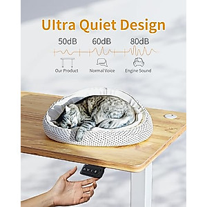 CubiCubi Electric Standing Desk, 55 x 24 Inches Height Adjustable Sit Stand Desk, Ergonomic Home Office Computer Workstation, Light Rustic Brown