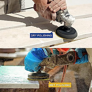 GoYonder 4 Inch Wet or Dry Diamond Polishing Pads Set of 3pcs, Stone Granite Polish Pad Kit 50-6000 Grit Polishing Pad for Grinder, Polisher, Drill, 105mm Marble Polishing Pad in 3 Steps