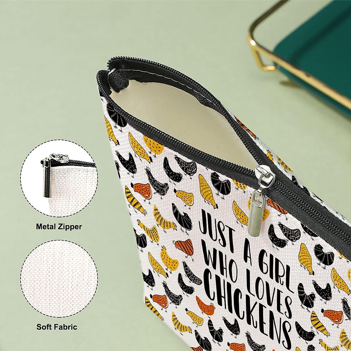 Ovfhus Chicken Make Up Bag Chicken Gifts for Chicken Lovers Chicken Party Favors Stuff Decor Cosmetic Travel Bag for Women Her Mom Teens Sister Coworker Nurse Travel Senior Graduation Birthday
