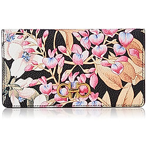 Salvatore Ferragamo 22D779 Women's Long Wallet, StampaGiardino/Nero [Parallel Import]