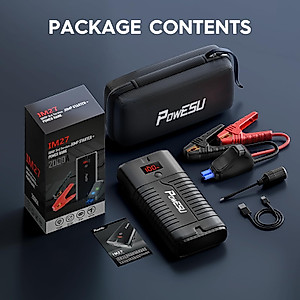 POWESU Jump Starters 2000A 18000mah (Up to 8.0L Gas or 7.5L Diesel Engine) 12V Auto Car Portable Battery Booster Jumper Cable Power Box Pack