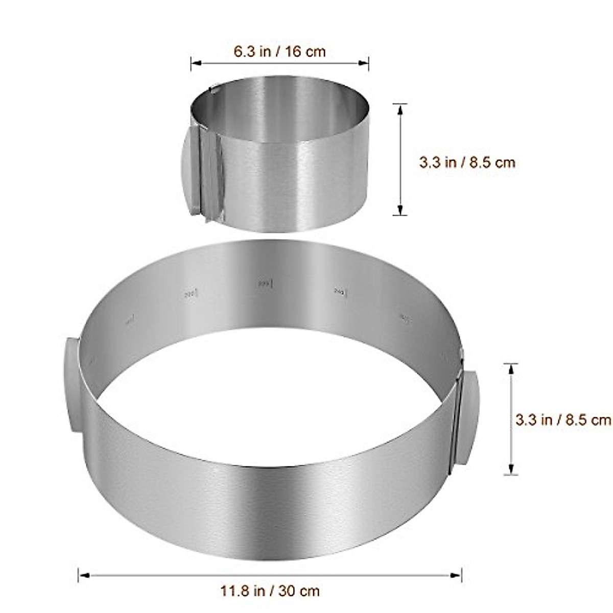 Adjustable 6-12 Inch Circle Cookie Cutter - round cake cutter Mousse Layered Cake Mold Baking Ring (6-12inch)