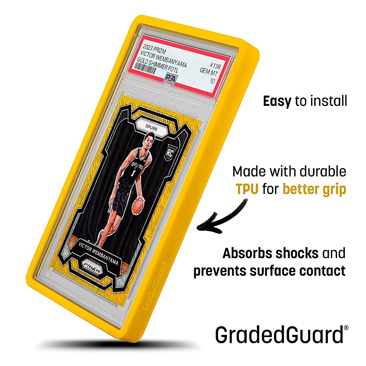 GradedGuard Graded Card Guard Case for Standard PSA Slab Case | Multiple Colors | Soft Touch Matte Finish | Stackable | Made to Fit PSA | Solid TPU and PC Design. (Red)