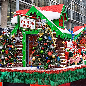 20 Pieces Parade Float Decorations with Foil Fringe Garland Set of 8 and Metallic Twist Garland Set of 12 Shiny Metallic Tassel Banner Ideal for Christmas Floats Party Wall Hanging Decorations