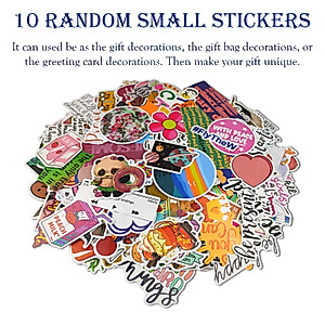 yacool Black Gift Bag 11" x 3" x 8" with Greeting Card, Sticker and Tissue Paper for Birthday, Valentine, Party, Baby Shower, Girls, Boys