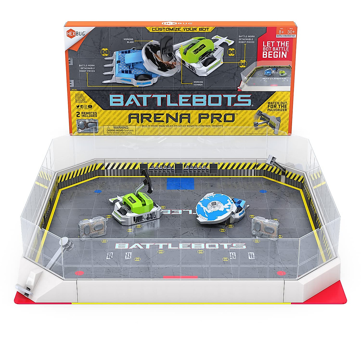 HEXBUG BattleBots Arena Pro, Remote Control Robot Toys for Kids with Over 100 Configurations, STEM Toys for Boys & Girls Ages 8 & Up, Batteries Included