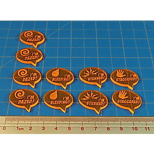 LITKO Status Tokens Compatible with Crisis Protocol, Fluorescent Orange (10)