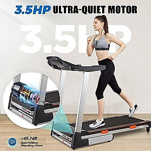 Treadmill with Incline Folding Treadmills for Home 3.5HP Treadmill for Running and Walking with 0-15% Auto Incline, Bluetooth, LED Display, 300 lbs Capacity Jogging Running Exercise Machine