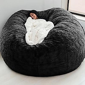 Galand Bean Bag Cover Dust-Proof Useful Indoor Oversized Bean Bag Chair Cover Black, X-Large