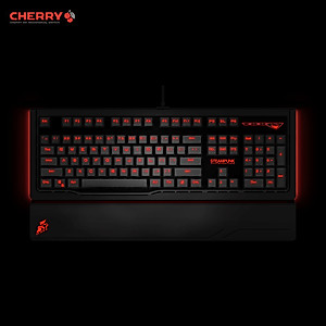 1STPLAYER Steampunk Mechanical Gaming Keyboard, Cherry MX Red Switches, Backlit Red LED, 104 Keys Full Size