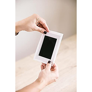 Pearhead Chambray Baby Book, Gender Neutral Baby Journal, Newborn Milestone Photo Album, Handprint or Footprint Keepsake Kit, Blue 9x10.75x0.6 Inch (Pack of 1)