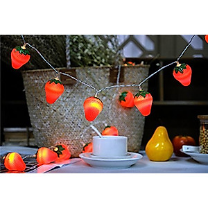 SDOUBLEM 20LED Fruit Strawberry String Lights Battery Powered Indoor Outdoor Lighting Lamp for Wedding Home Birthday Garden Yard Patio Party Decorations