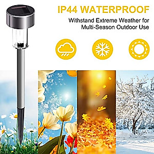 Solar Lights Outdoor Christmas, SUNNEST 12Pack Stainless Steel Outdoor Solar Lights - Waterproof, LED Landscape Lighting Solar Powered Outdoor Lights Solar Garden Lights for Pathway Patio Yard