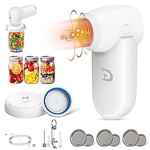 WOEHOL Electric Mason Jar Vacuum Sealer, Cordless Mason Jar Sealer Vacuum Kit for Wide Mouth & Regular Mouth Mason Jar, Vacuum Sealer Bags and Vacuum Seal Containers.