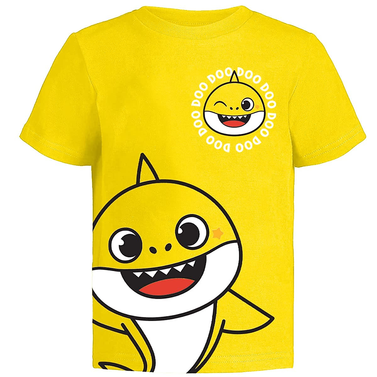 Baby Shark Graphic T-Shirts 3 Pack for Boys 3T Ecru/YEL/Wh SS