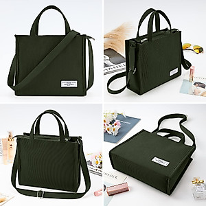 KALIDI Tote Bag Women Large Corduroy Bag Fashion Crossbody Shoulder Tote with Zipper Pockets Women Handbag Big Hobo Purse