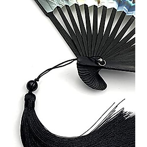 Folding Hand Fan Folding Fan Handheld Folded Fan Vintage Xuan Paper Fans with Gift Box, Foldable Bamboo Folder for Chinese Men and Women Fan Foldable Fan Hand Held Fans (Color : D, Size : 16.7cm)