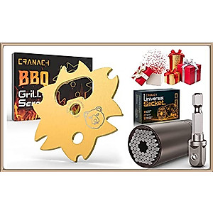 Gifts for Men Grill Scraper BBQ and Universal Socket Tools - Christmas Stocking Stuffers Women Men