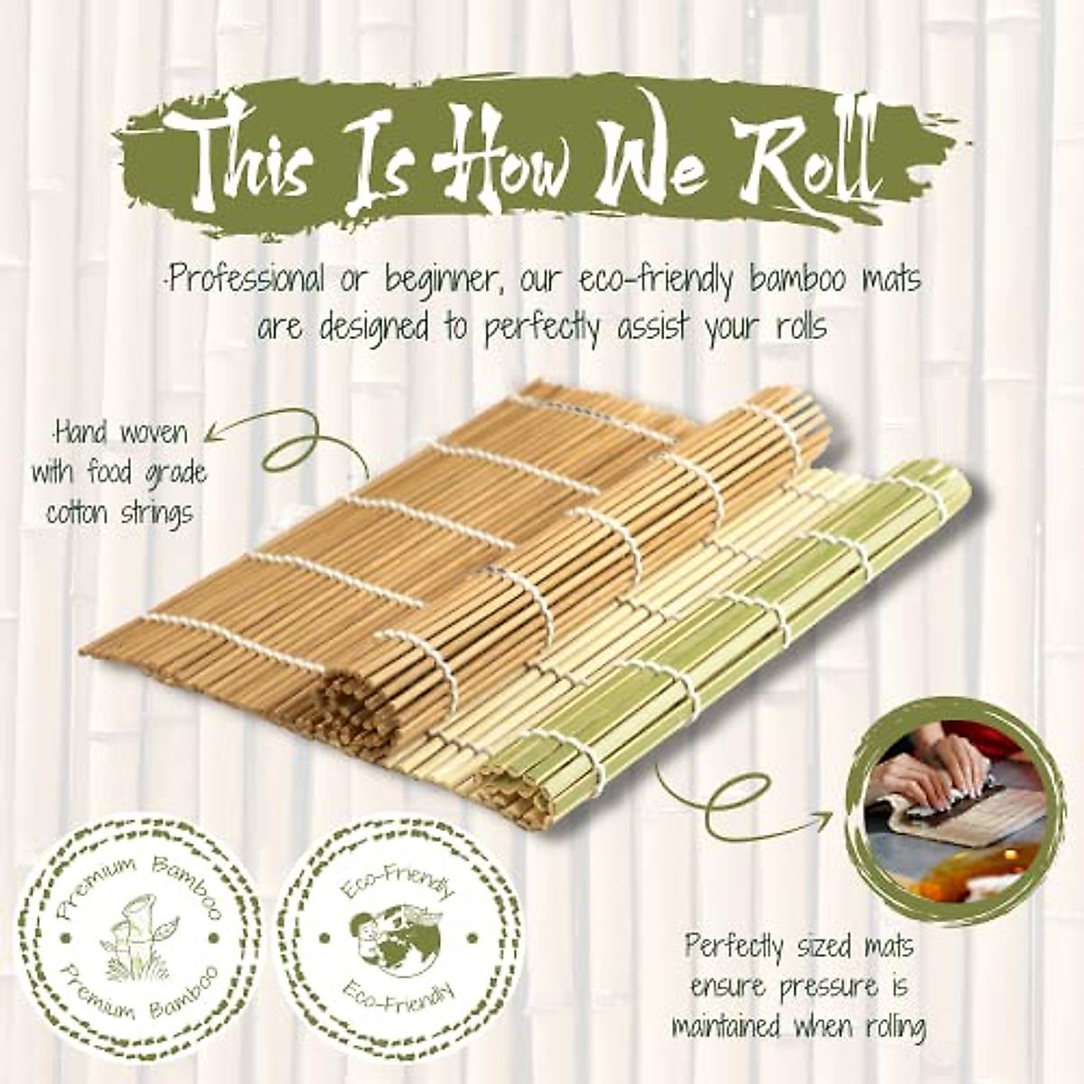 Sushi Making Kit - Premium Kanpeki Living 22 Piece Sushi Set With Chef Knife, Bamboo Mat, Bazooka Roller, Rice Mold Rice Paddle and Spreader Chopsticks eBook DIY Sushi Maker Kit for Beginners and Pros