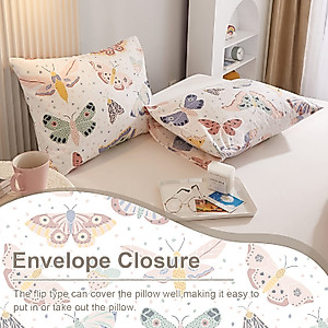 Ivellow Twin Duvet Cover Kids 100% Cotton Butterfly White for Cute Bedding Set 3Pcs Ultra Soft Breathable Patterned Cartoon Comforter Boys Girls Toddler Teen