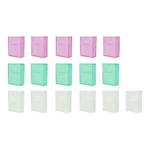 It's Academic Crayon Box with Hinged Lid and Snap Closure, Clear, Purple, and Green Plastic, 16-Pack (Colors May Vary)