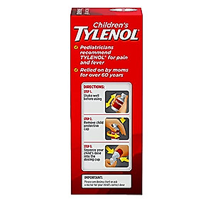 Children's Tylenol Oral Suspension Acetaminophen Medicine, Dye-Free Cherry, 4 fl. oz