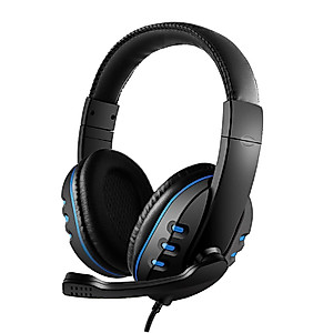 QUZHI 3.5mm Wired Gaming Headphones Over Ear Game Headset Noise Canceling Earphone with Microphone Volume Control for PC Laptop Smart Phone