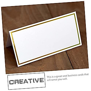 AUTSUPPL 50pcs Border Place Card Table Name Place Cards Banquets Place Cards White Table Cards Wedding Seating Multi-function Table Signs Wedding Invitation Place Card Holder The Paper
